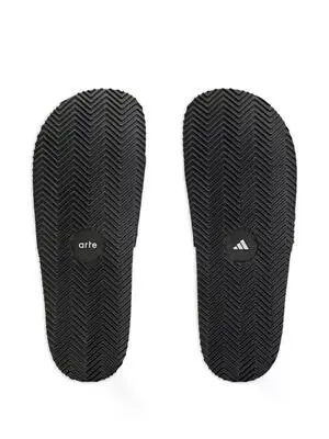 Adidas X Arte Striped Slides - Black