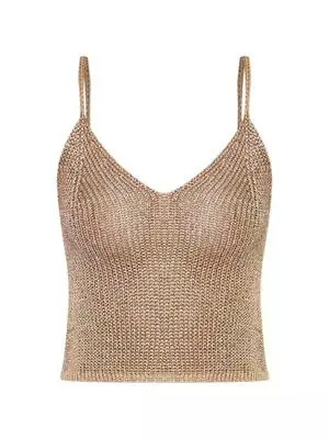 PARAMIDONNA V-neck Knitted Top - Neutrals