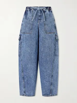 Alaïa Barrel-leg Jeans With Cargo Pockets - Blue