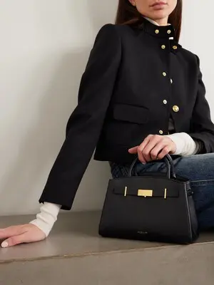 DEMELLIER The Hudson Small Textured-leather Tote - Black
