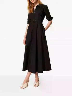 TWINSET Long Poplin Dress With Belt