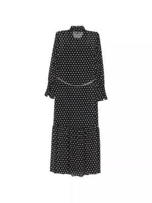 Michael Kors Polka-dot Bow Maxi Dress