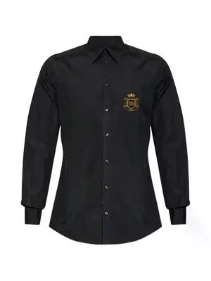 Dolce & Gabbana Logo-embroidered Shirt - Black