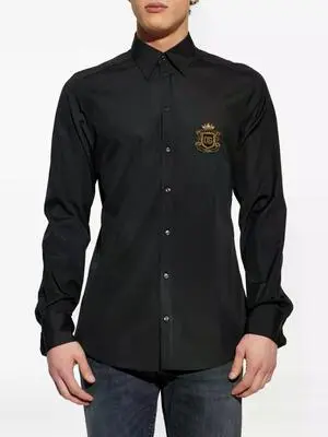Dolce & Gabbana Logo-embroidered Shirt - Black