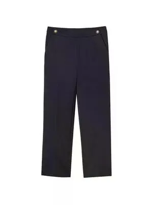 TWINSET Cropped Cigarette Trousers With Decorative Buttons