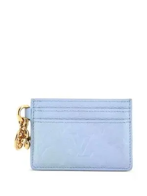 LOUIS VUITTON Charms Monogram Empreinte Leather Card Holder - Blue