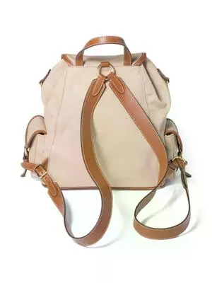 Miu Miu Flap-pocket Strap Canvas Backpack - Neutrals