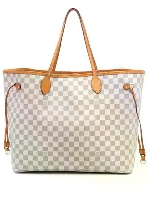 LOUIS VUITTON 2013 Damier Azur Neverfull Gm Tote Bag - White