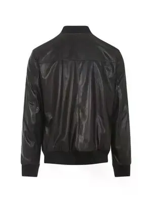 Brioni Zip Leather Bomber Jacket
