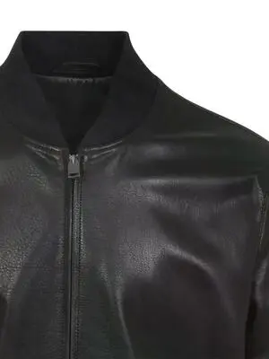 Brioni Zip Leather Bomber Jacket