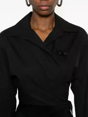 DIESEL® Tie-detailed Collared Shirt - Black