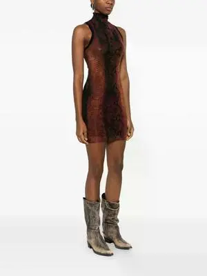 JEAN PAUL GAULTIER Snake-pattern Mini Dress - Brown