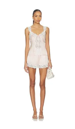 Tularosa Coline Lace Trimmed Top - Blush