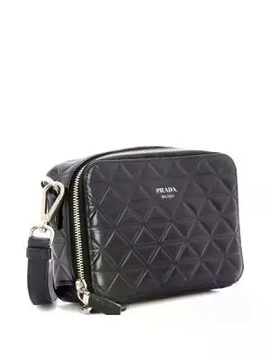 Prada Brique Embossed Leather Camera Crossbody Bag
