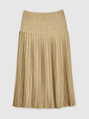 REISS Eva Pleated Midi Skirt