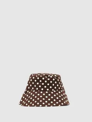 REISS Paloma Polka-dot Bucket Hat