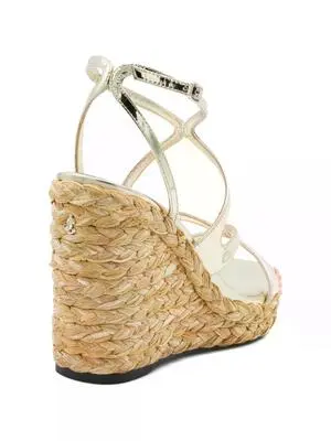 JIMMY CHOO Ayla Metallic-straps Heeled Espadrilles