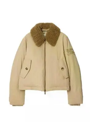 Burberry Embroidered Shearling-collar Jacket