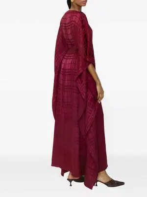 Burberry Check Buckle Silk Maxi Dress