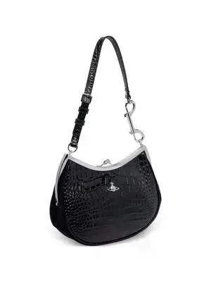 VIVIENNE WESTWOOD Orb-plaque Shoulder Bag - Black