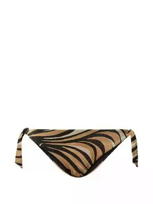 TWINSET Zebra Print Bikini Thong With Lurex
