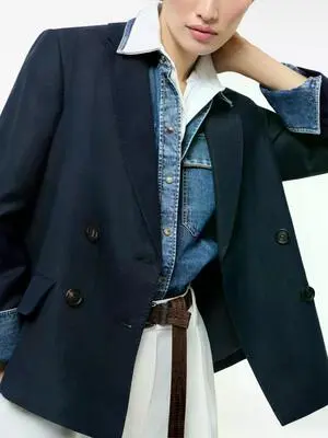 Brunello Cucinelli Double-breasted Blazer With Monili Detail