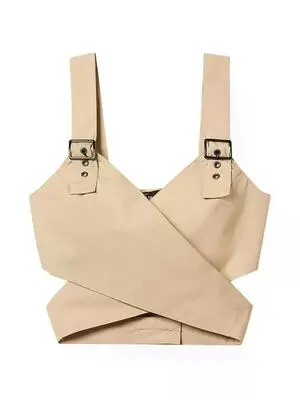 TWINSET Buckled Poplin Sleeveless Top