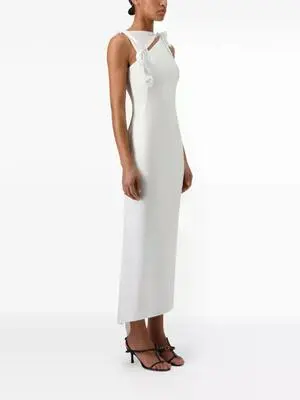 Coperni Rosette Knot Asymmetric Dress - White