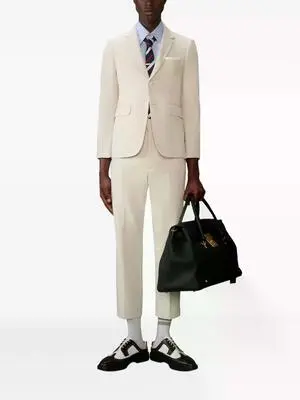 Thom Browne Corduroy-texture Tapered Chino Trousers - Neutrals