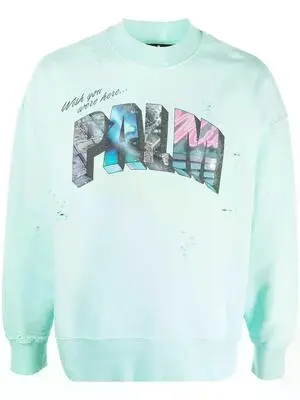 Palm Angels Graphic-print Crew-neck Sweatshirt