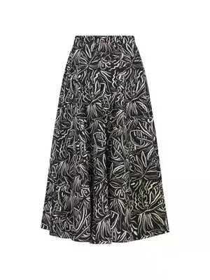 Aspesi Floral-print Midi Skirt - Black