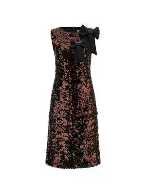 GANNI Sequined Bow Midi Dress