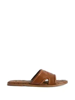 Zadig&Voltaire Beach Monogram Quilted Mules - Brown