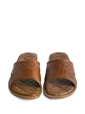 Zadig&Voltaire Beach Monogram Quilted Mules - Brown