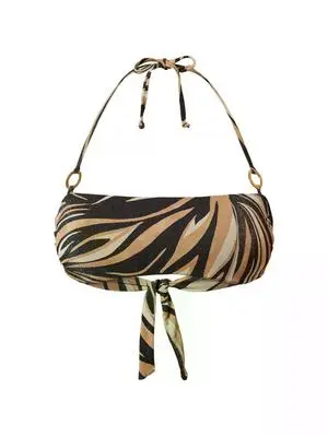 TWINSET Zebra-print Bandeau Bikini Top - Black