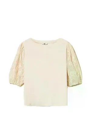 TWINSET Embroidered Balloon Sleeve Blouse