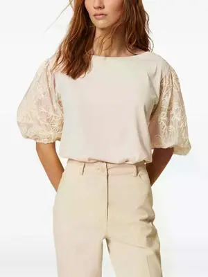 TWINSET Embroidered Balloon Sleeve Blouse