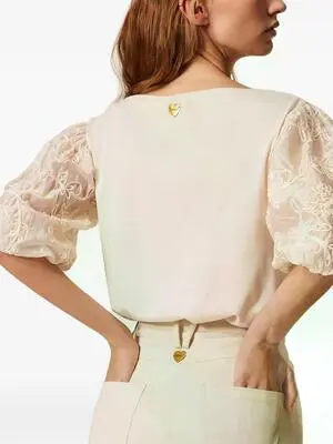 TWINSET Embroidered Balloon Sleeve Blouse
