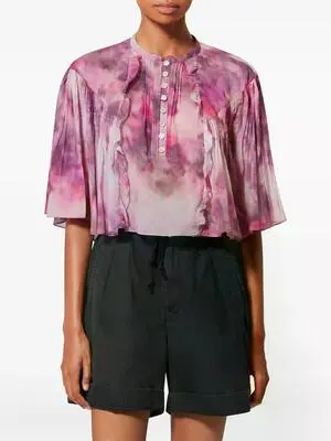 MARANT ETOILE Veelia Ruffled Buttoned Blouse - Pink