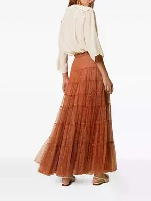 TWINSET Tiered Tulle Maxi Skirt