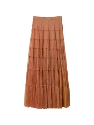 TWINSET Tiered Tulle Maxi Skirt