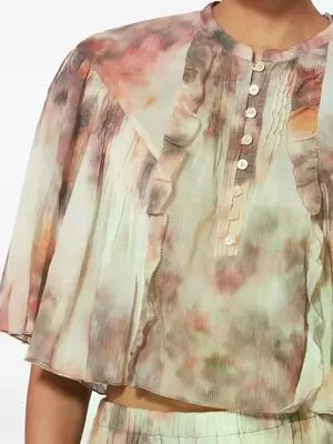 MARANT ETOILE Veelia Ruffled Blouse - Neutrals
