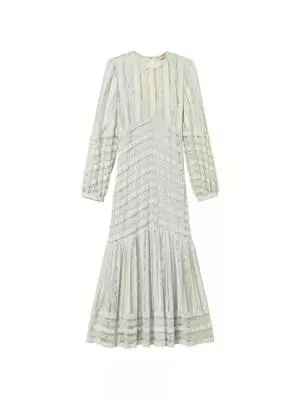 TWINSET Striped Lace Midi Dress