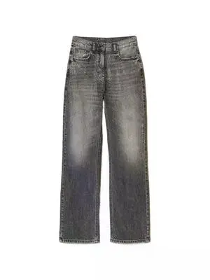 TWINSET Rhinestone Embellished Washed Denim Jeans