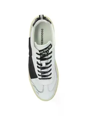 Dsquared2 Rider Appliqué Leather Sneakers - White