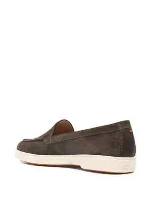 Santoni Yalta Round-toe Loafers - Brown