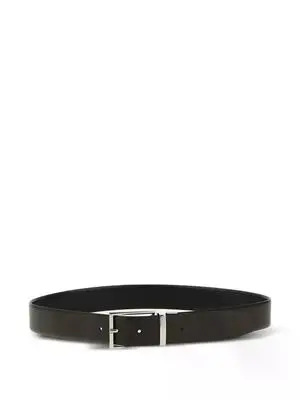 BOSS Reversible Italian Leather Belt With Two Textures - Brown