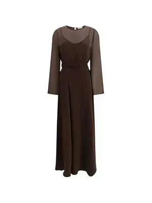 P.a.r.o.s.h Belted Dress - Brown