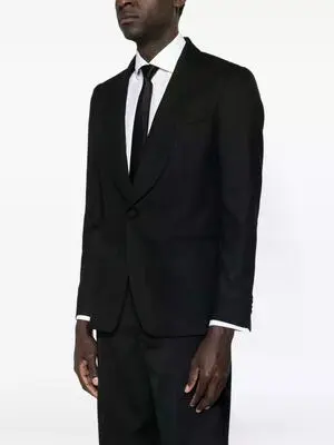 LARDINI Shawl-collar Single-breasted Jacket - Black