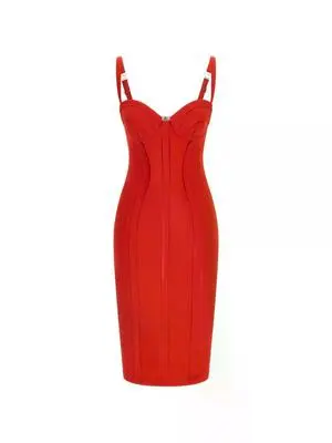 Elisabetta Franchi Bustier Midi Dress - Red